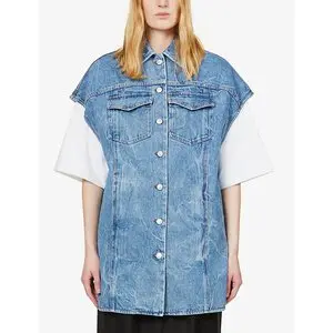 Dries Van Noten Sleeveless Oversized Denim Jacket