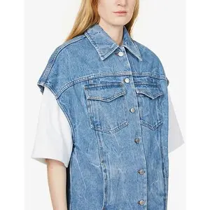 Dries Van Noten Sleeveless Oversized Denim Jacket