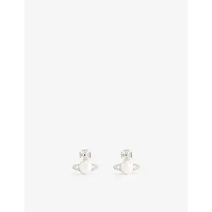 VIVIENNE WESTWOOD Balbina Stud Earrings - Platinum/ Cream Pearl