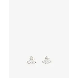 VIVIENNE WESTWOOD Reina Orb Stud Earrings - Platinum/ White Cz