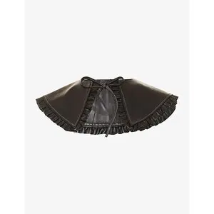 GANNI Frilled Self-tie Leather Collar