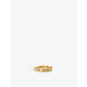 Monica Vinader Fiji 18ct -plated Sterling Silver Vermeil And Diamond Ring - Yellow Gold