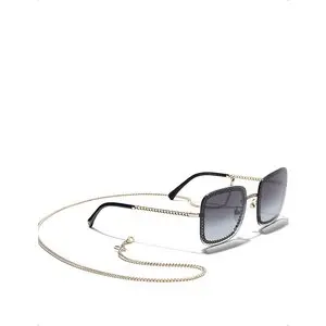 Chanel Square Frame Sunglasses - Pale Gold