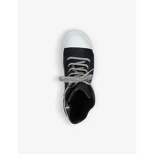 Rick Owens Grained Leather High-top Trainers - Blk/white