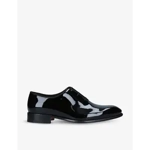 Santoni Carter Patent-leather Oxford Shoes - Black