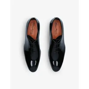 Santoni Carter Patent-leather Oxford Shoes - Black