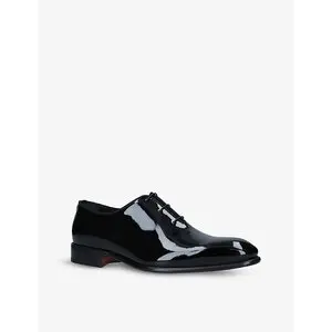 Santoni Carter Patent-leather Oxford Shoes - Black