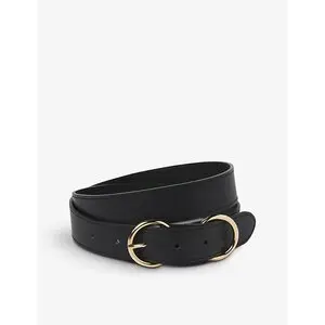 Whistles Double Ring Leather Belt - Black