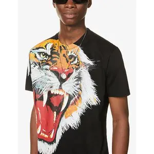 Dsquared2 Tiger Logo-printed Cotton-jersey T-shirt