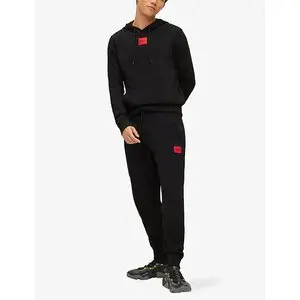 Hugo Logo-patch Relaxed-fit Cotton-jersey Sweatshirt - Black