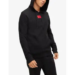 Hugo Logo-patch Relaxed-fit Cotton-jersey Sweatshirt - Black