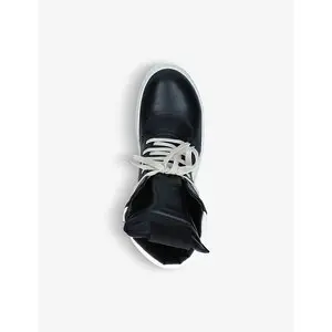 Rick Owens Geobasket Leather High-top Trainers - Blk/white