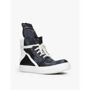 Rick Owens Geobasket Leather High-top Trainers - Blk/white