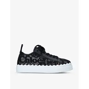 Chloé Lace-detail Leather Trainers - Black