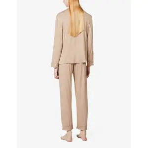 THE NAP CO Piped Stretch-jersey Pyjama Set - Cappucino