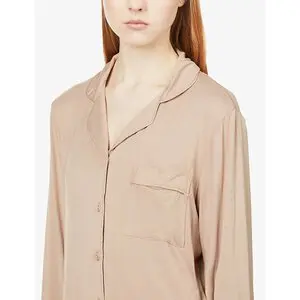 THE NAP CO Piped Stretch-jersey Pyjama Set - Cappucino