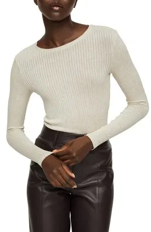 Mango Ribbed Long Sleeve T-shirt