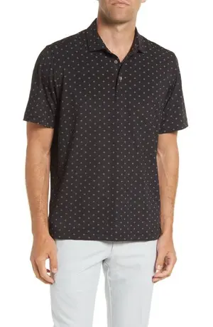 Cutter & Buck Virtue Piqué Tile Print Polo - Black