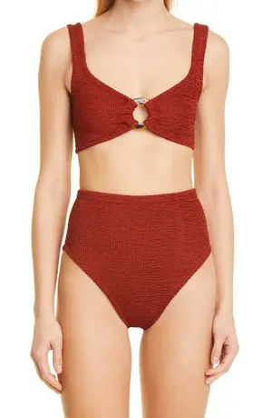 Hunza G Nadine Two-Piece Swimsuit Metallic Chestnut