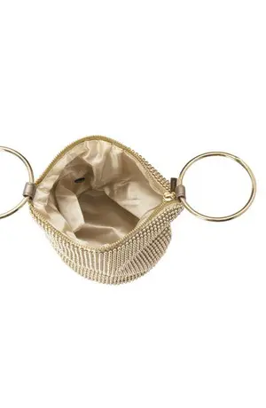 OLGA BERG Bianca Mesh Bucket Bag - Gold