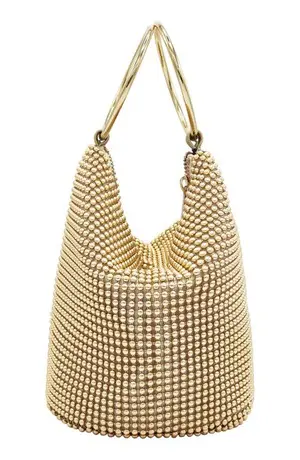 OLGA BERG Bianca Mesh Bucket Bag - Gold