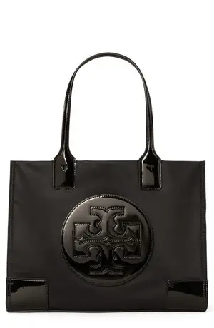 Tory Burch Small Ella Patent Tote - Black