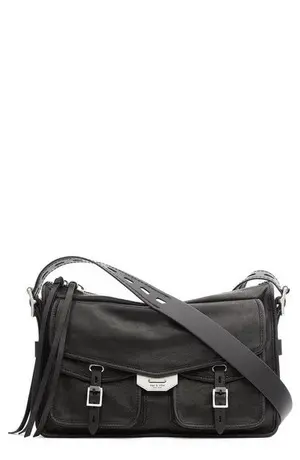 Rag & Bone Field Leather Messenger Bag - Black