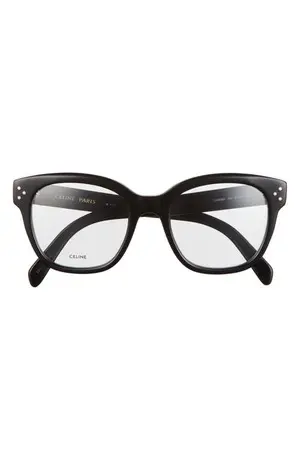 Celine CELINE 51mm Round Reading Glasses Black