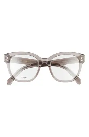 Celine CELINE 51mm Round Reading Glasses Transparent Grey