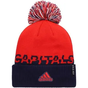 Adidas Navy Washington Capitals Cold.rdy Cuffed Knit Hat With Pom