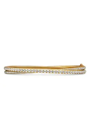 David Yurman David Yurman Pavé Diamond Crossover Bracelet 18k Yellow Gold