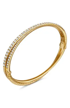 David Yurman Pavé Diamond Crossover Bracelet - 18k Yellow Gold