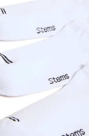STEMS 3-pack Training Invisible Socks - White