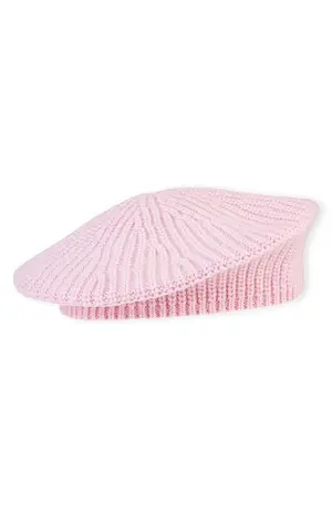 GANNI Knit Beret - Pink Nectar