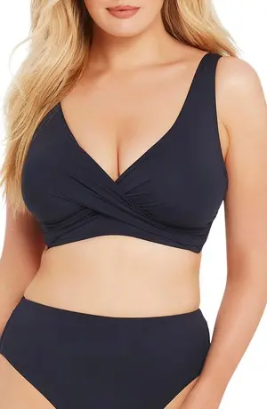 SEA LEVEL Cross Front Bra Swim Top Night Sky