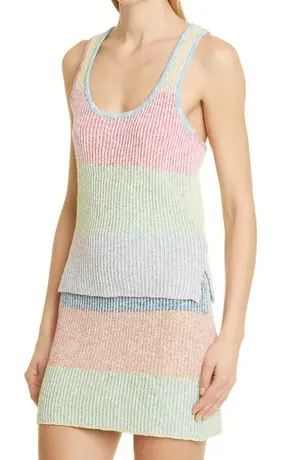 YANYAN Two-tone Tweed Tank