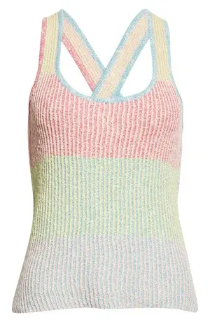 YANYAN Two-tone Tweed Tank