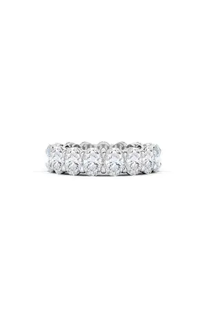 HAUTECARAT HauteCarat Oval Cut Lab-Created Diamond Eternity Band 18k White Gold