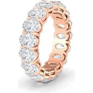 HAUTECARAT Oval Cut Lab Created Diamond Eternity Ring - Rose Gold