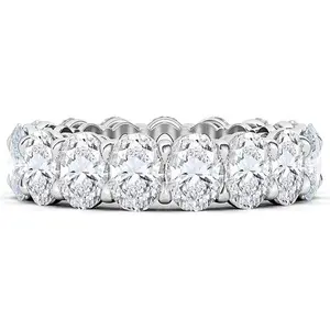 HAUTECARAT Oval Cut Lab Created Diamond Eternity Ring - White Gold