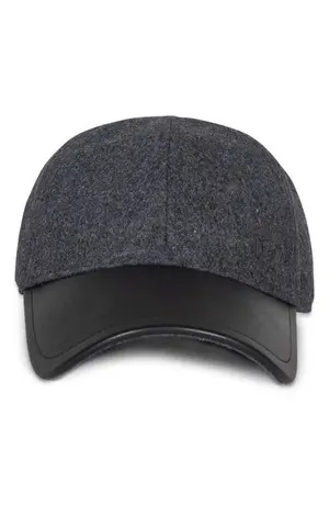 ALLSAINTS Leather Brim Baseball Cap