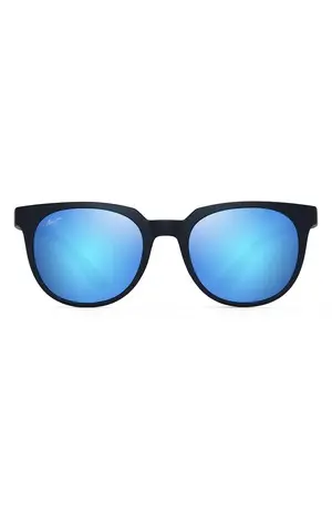 Maui Jim Maui Jim Wailua 49mm Round Sunglasses Matte Blue
