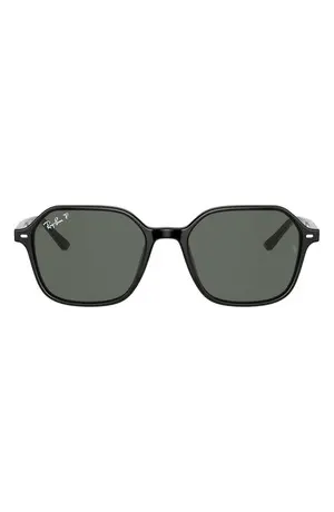 Ray-ban Ray-Ban Clubmaster Metal Square Sunglasses Shiny Black/ Green