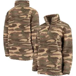 G-III 4HER BY CARL BANKS Los Angeles Dodgers Sherpa Quarter-zip Jacket - Camo