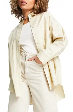Topshop Oversized Poplin Button-up Shirt
