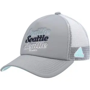Adidas White Seattle Kraken Foam Trucker Snapback Hat - Gray
