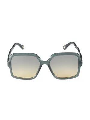 Chloé Zelie 58mm Square Sunglasses Blue