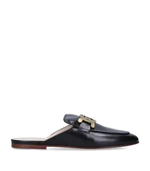 TOD'S Leather Slippers - Black