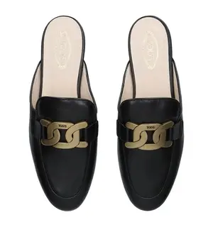 TOD'S Leather Slippers - Black