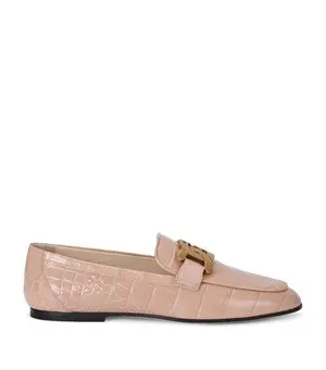 TOD'S Leather Loafers Beige